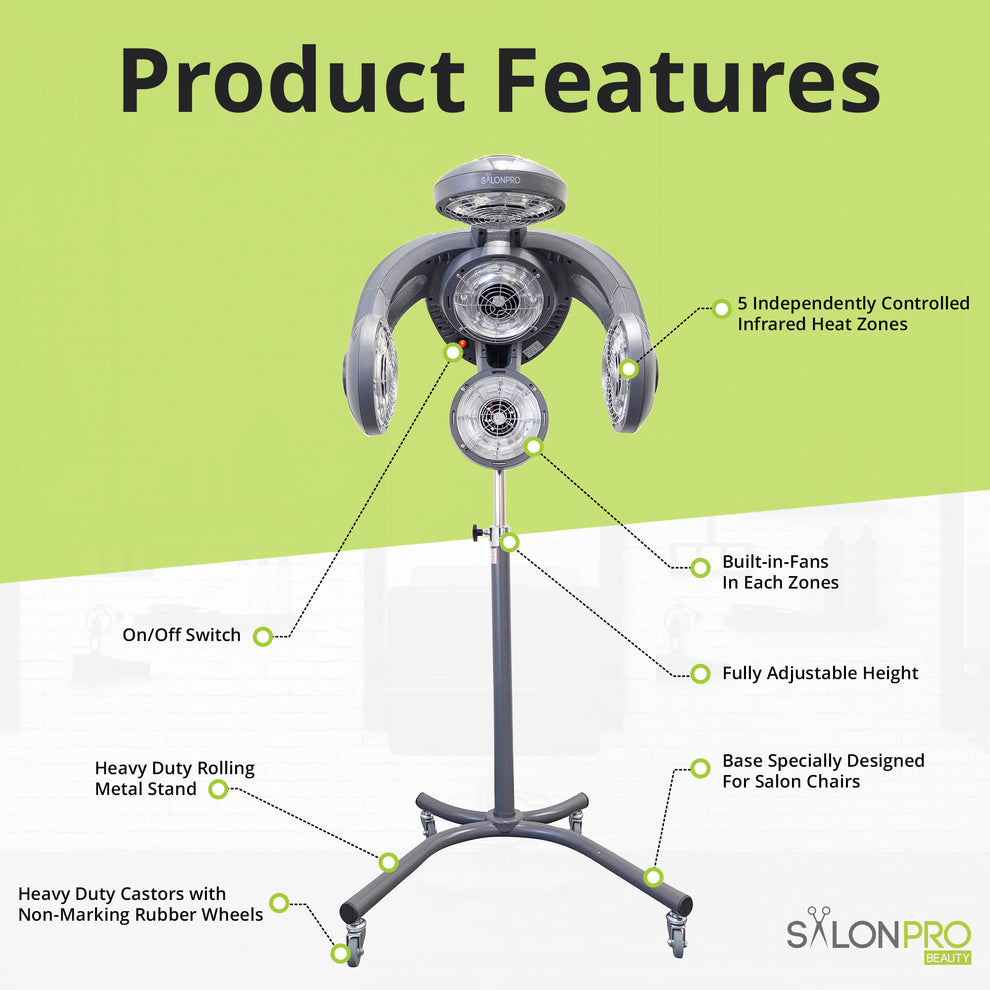 SalonPro Multi-Zone Infrared Hair Color Processor Dryer Accelerator ...